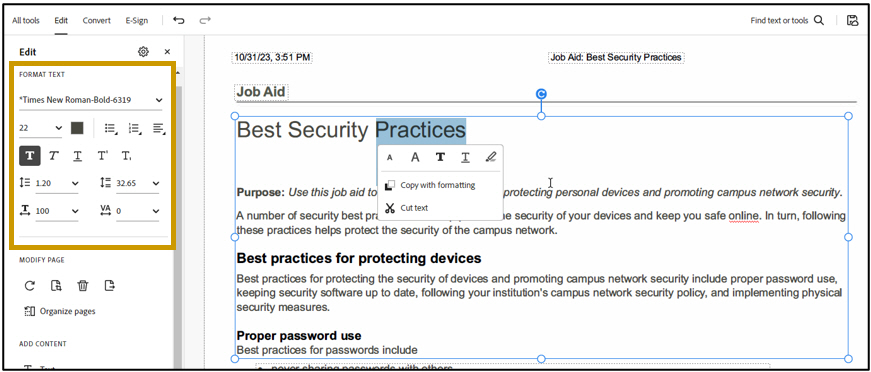 Editing PDF files using Adobe Acrobat Pro – DotCIO - IT Services and ...